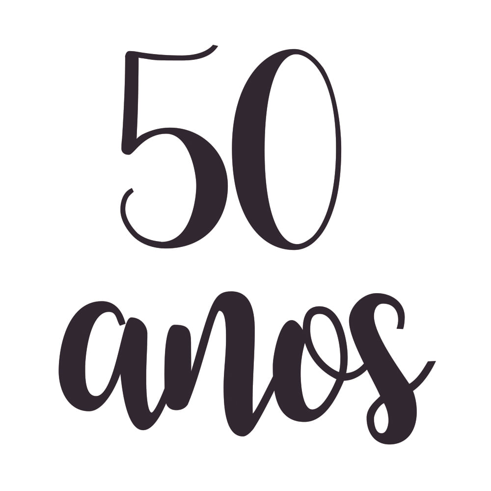 Lettering Transfer P/Balão Aniversário 50 Anos Preto - Loja Cromus