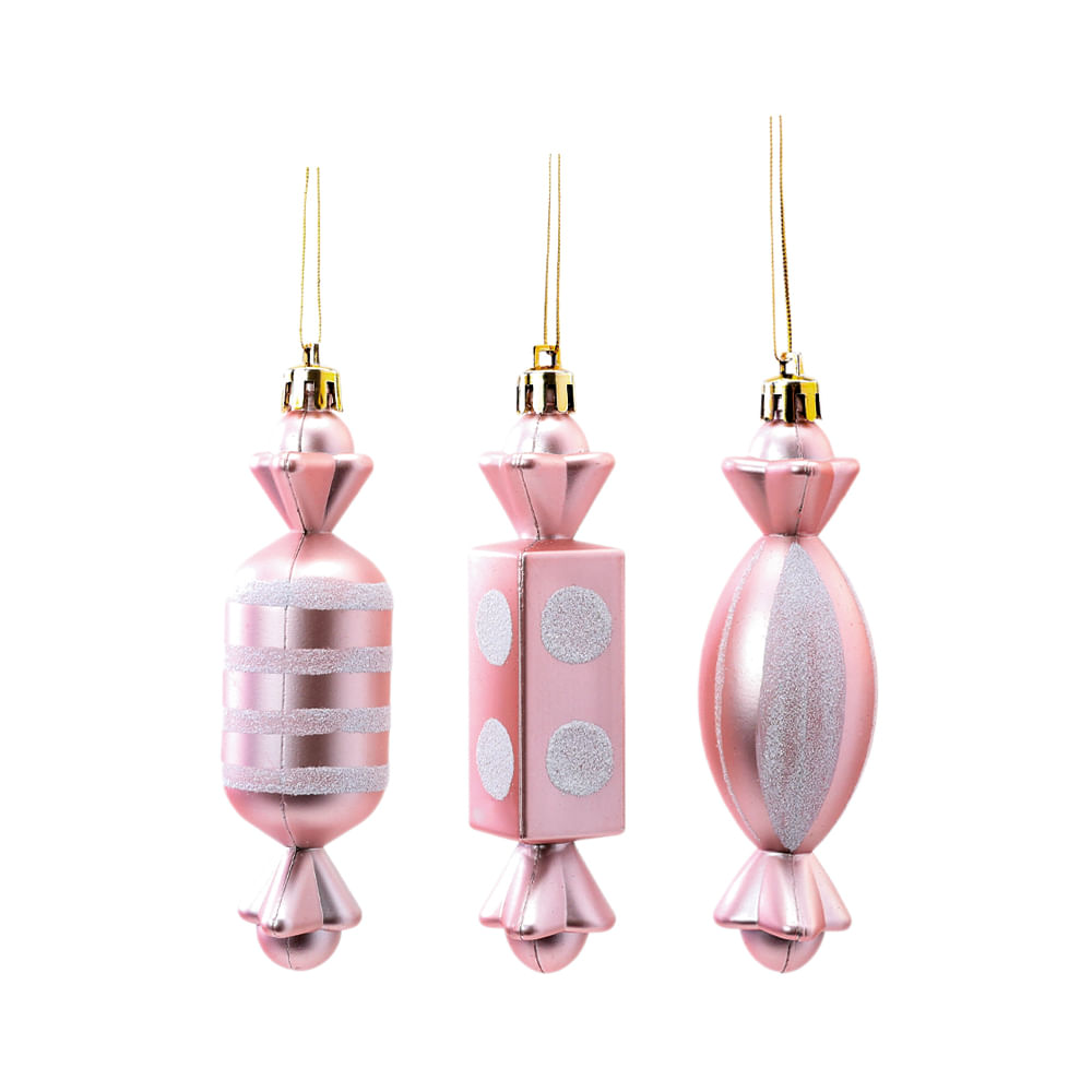 ENFEITE BALA ROSA / BRANCO - Loja Cromus